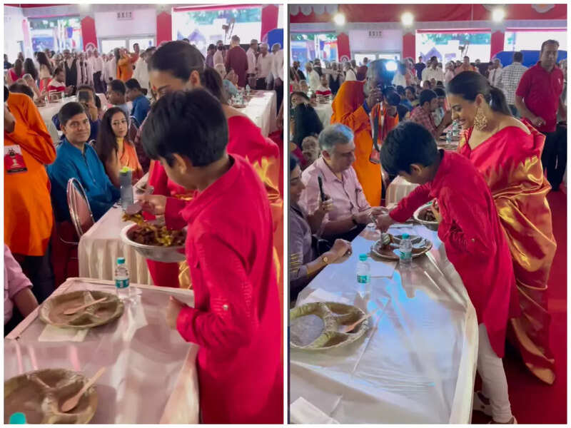 Watch Kajol Shares An Adorable Video Of Son Yug Serving Bhog During