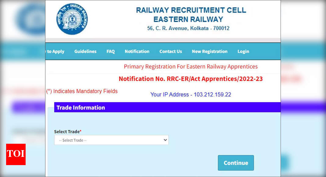 RRC ER Registration 2022: Apply online for 3115 apprentice vacancies ...