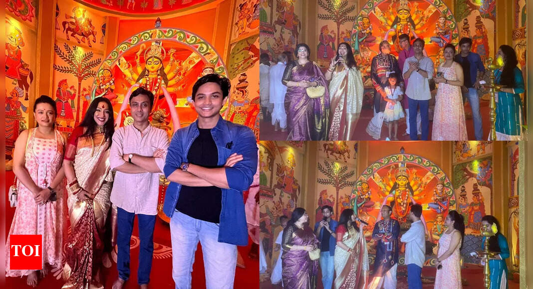 Rituparna and Ranjan promote ‘Mahishashur Marddini’ at South Kolkata Durga Puja pandals ...