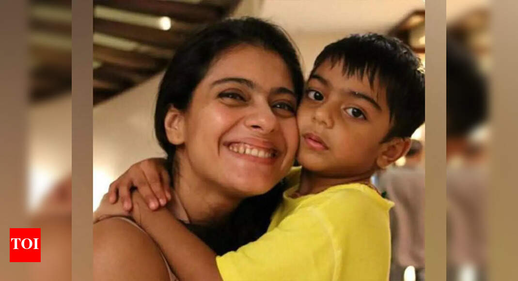 Kajol's "proud mommy" moment as her son Yug serves bhog during Durga ...