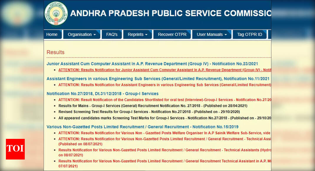 APPSC Result: APPSC Group 4 Result 2022 announced on psc.ap.gov.in ...