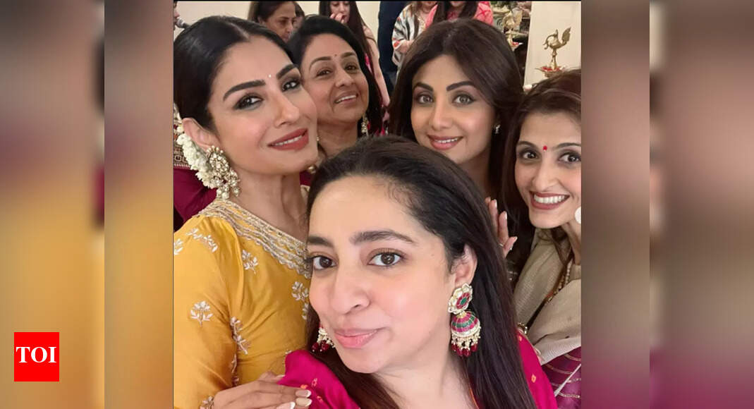 Raveena Tandon, Shilpa Shetty celebrate Karva Chauth in style | Hindi ...