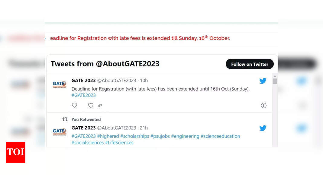 GATE 2023 Registration with late fee ends today, apply on gate.iitk.ac ...