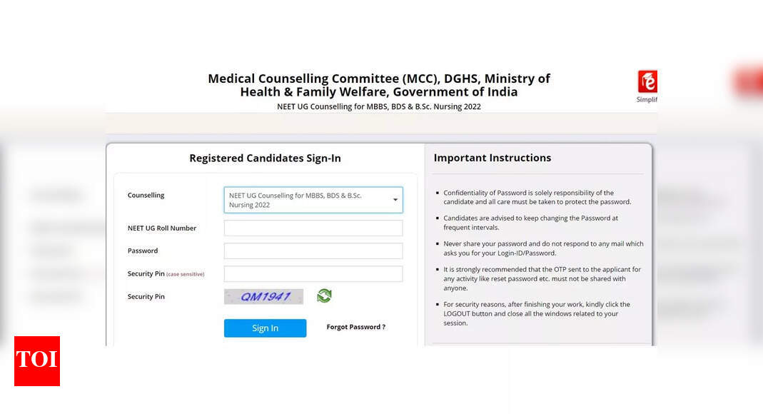 Neet Ug Counselling 2022