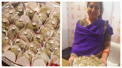 This Laddoo made by Princess Alka Rani Singh has a real silver jewel ...