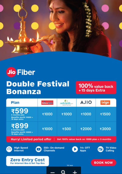 Jio Fiber: Reliance Jio Fiber double festival bonanza offer gives users ...