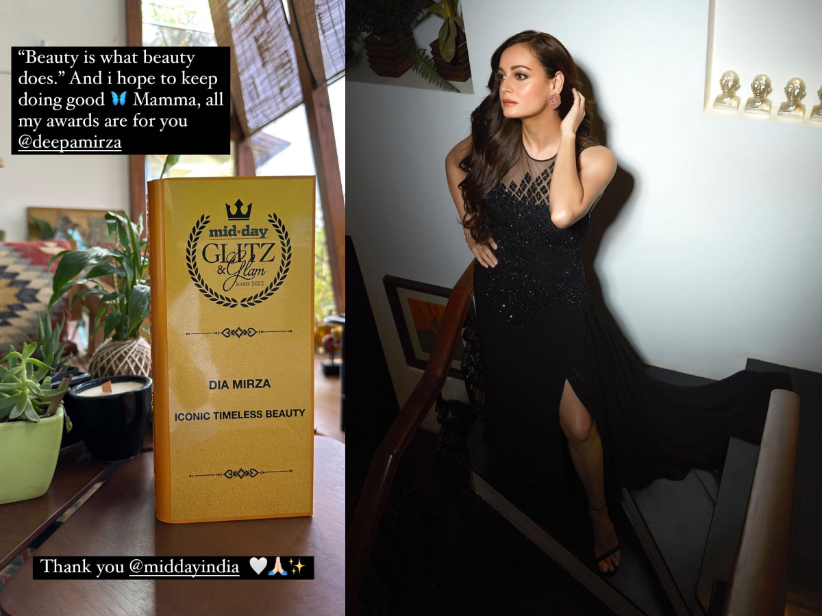 Dia Mirza honoured with 'Iconic Timeless Beauty' award - Times of India