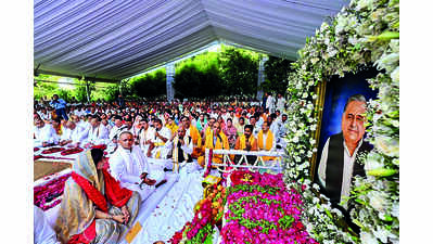 Saifai: Msy’s ‘shanti Yagya’ Held In Saifai; Akhilesh Leads Rituals ...