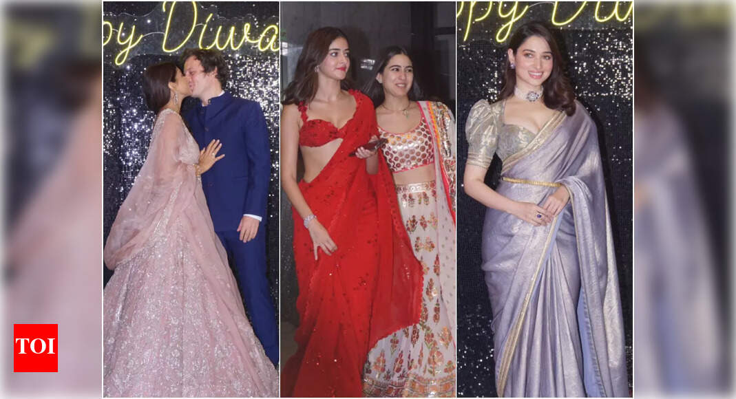 Shriya Saran kisses hubby Andrei Koscheev at Krishan Kumar’s Diwali ...