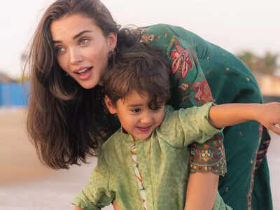 Amy Jackson and her son celebrate Diwali in Chennai | Tamil Movie News ...