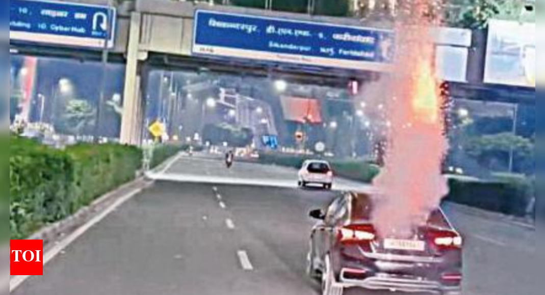 Gurugram: Car's cracker show lights up social media, triggers probe | Gurgaon News - Times of India
