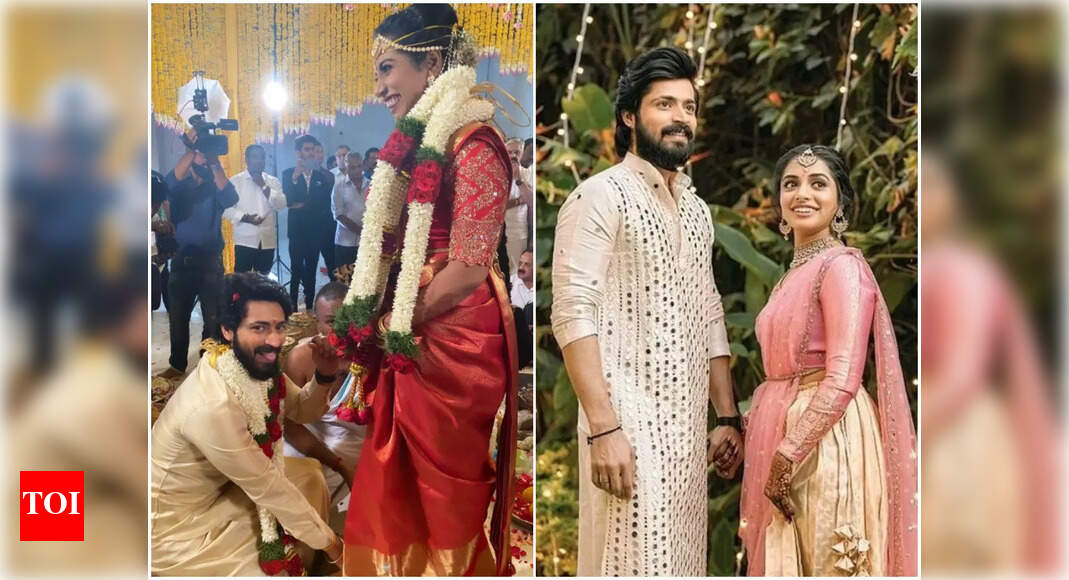 Harish Kalyan ties the knot with Narmada Udayakumar | Tamil Movie News - Times of India