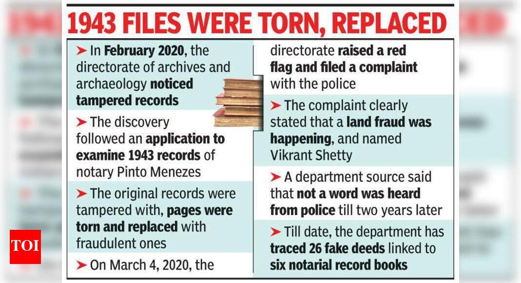 Archives dept red-flagged land grabs two years ago, cops sat on it ...