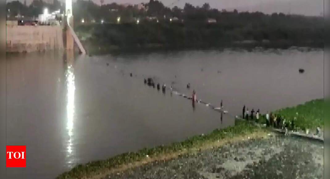 Morbi: Gujarat: Suspension bridge collapses in Morbi, several fall into ... Morbi: Gujarat: Suspension bridge collapses in Morbi, several fall into ...