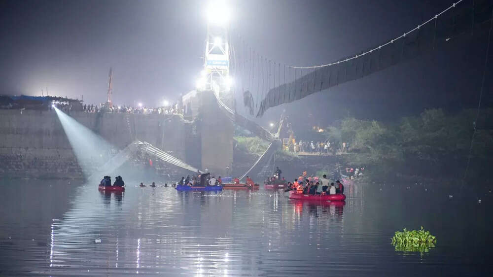 Gujarat Suspension Bridge Collapse: Over 60 dead as recently renovated bridge collapses in ...