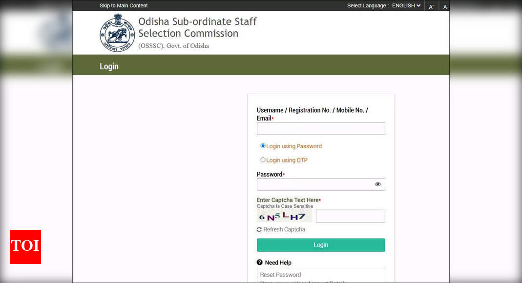 OSSC Admit Card 2022 for SI in Traffic released on ossc.gov.in, download here - Times of India