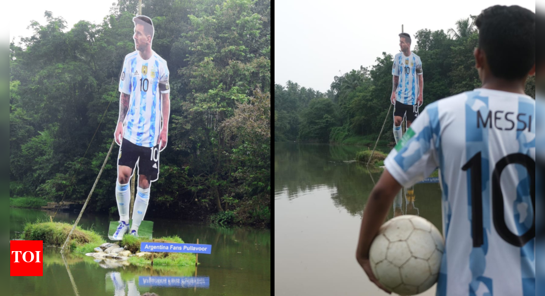 Messi: Messi cut-out in river makes waves in Kozhikode village ...
