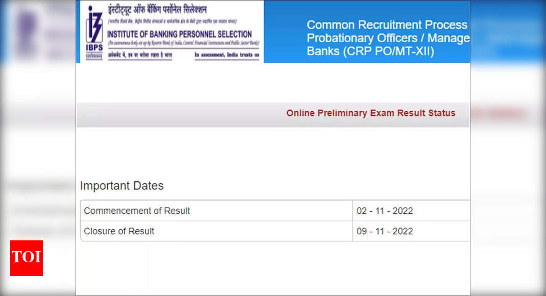 IBPS Result: IBPS PO Prelims 2022 result to be announced this evening ...