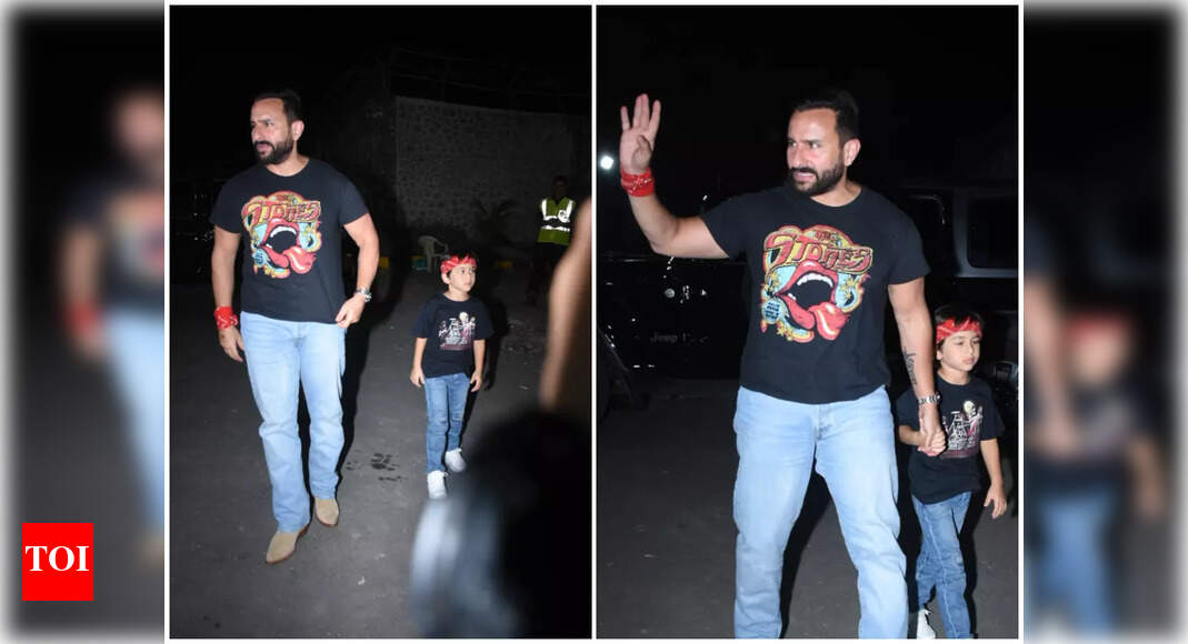 Saif Ali Khan and son Tamiur spend some quality time together at a ...