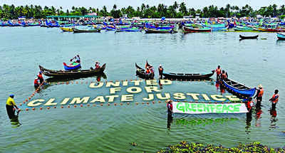 Fishermen Float A Message To Fight Climate Change | Kochi News - Times ...