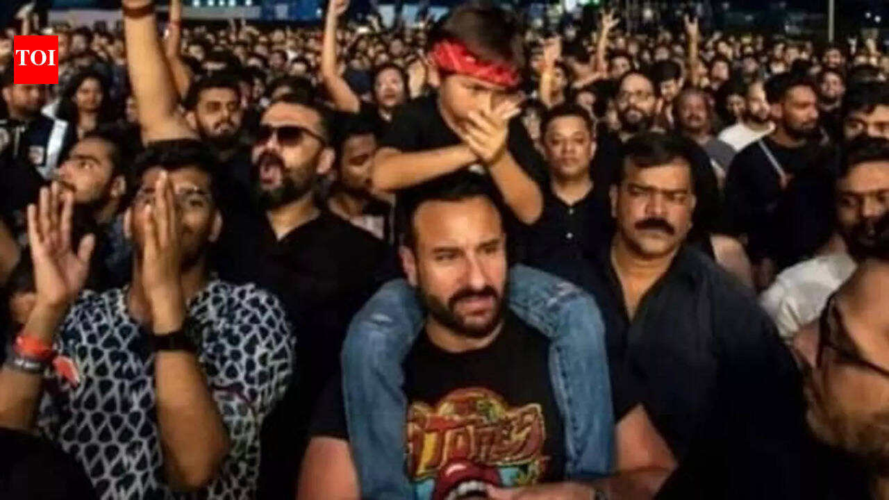 VIRAL alert! Taimur Ali Khan sits on father Saif Ali Khan's shoulder in ...