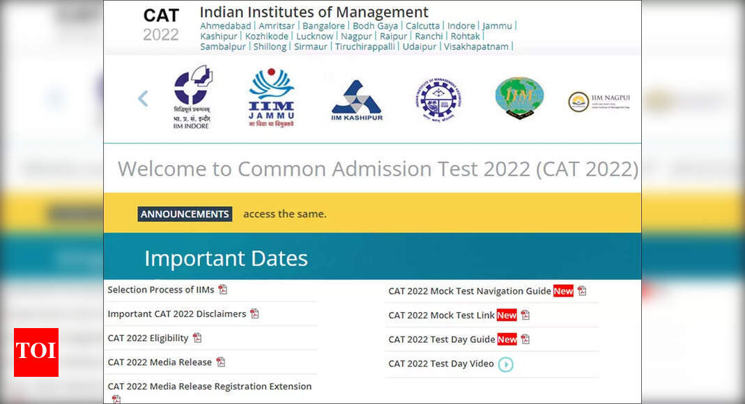 CAT Mock Test 2022: IIM Bangalore Activated mock test link on iimcat.ac ...