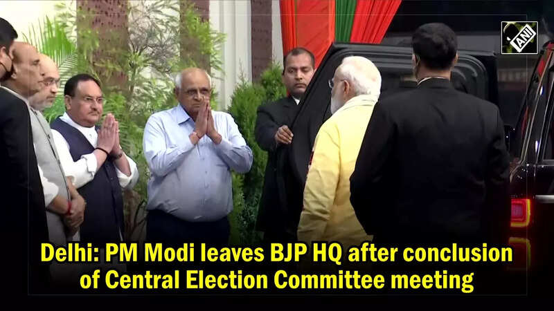 central election committee: Delhi: PM Modi leaves BJP HQ after ...