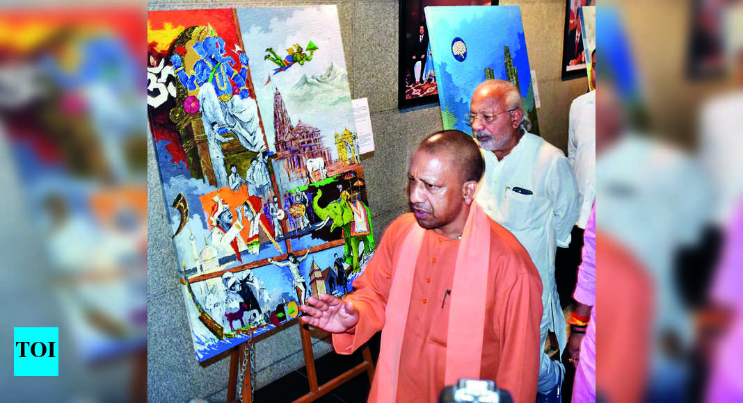 Modi: Cm Yogi Inaugurates Exhibition Of Paintings On Pm Modi’s ...