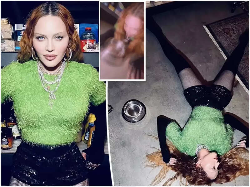Madonna shares eerie video of her licking water out of dog bowl ...
