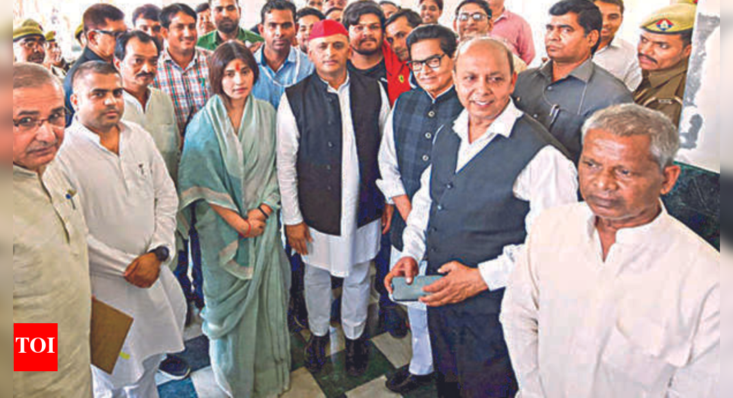 Uttar Pradesh: Dimple Yadav files nomination, Shivpal Yadav missing but ...