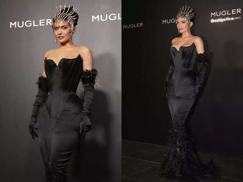 Kylie Jenner honours Thierry Mugler in a corset gown - Times of India
