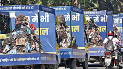 MCD polls: AAP’s campaign vehicles to highlight Delhi’s waste woes ...