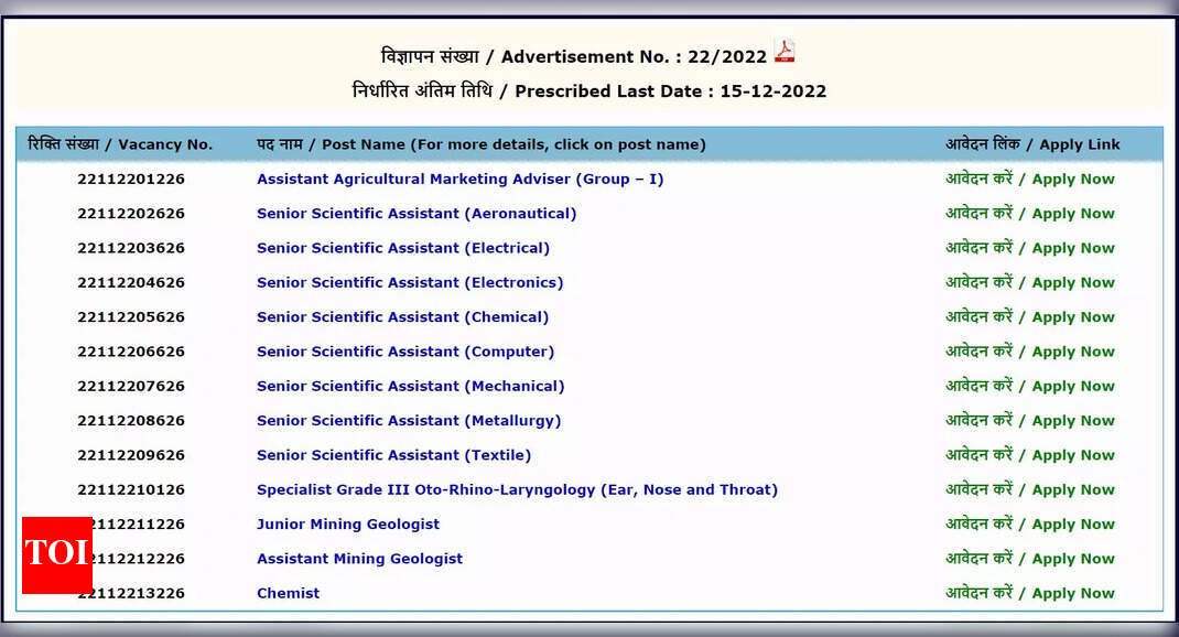 UPSC Recruitment 2022 application begins for Senior Scientific Officer ...