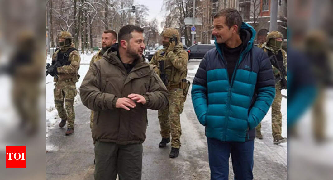 Bear Grylls met Volodymyr Zelenskyy , check out glimpse of their meeting in war-torn country ...