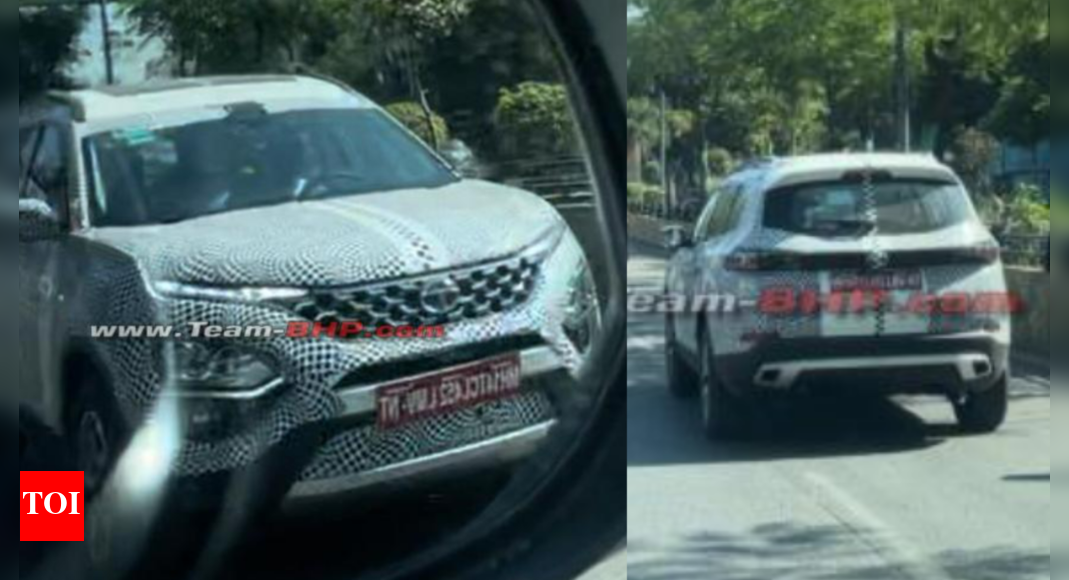 Tata Safari all set to get a makeover: Facelift SUV spied testing ...