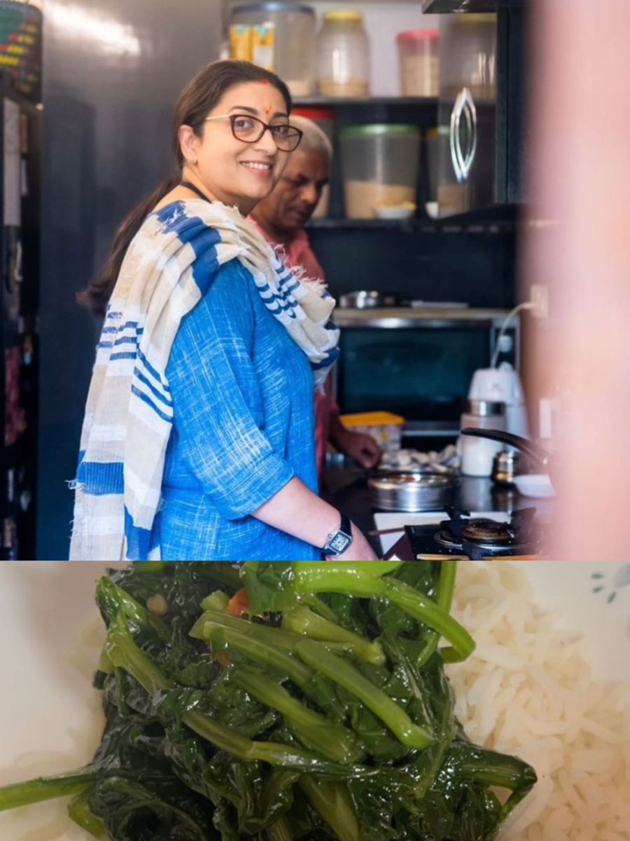 Smriti Irani cooks authentic Kashmiri Haak Saag. Recipe inside | Times ...