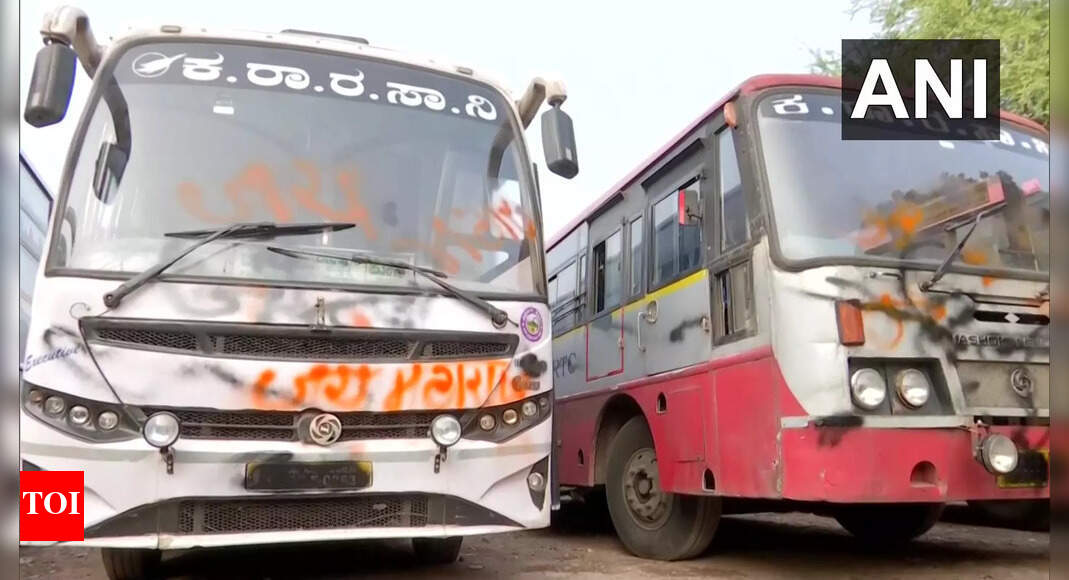 Maharashtra News: Seven detained for spraying paint on Karnataka buses ...