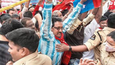 Police thwart CPI protest march demanding abolition of governor post in ...