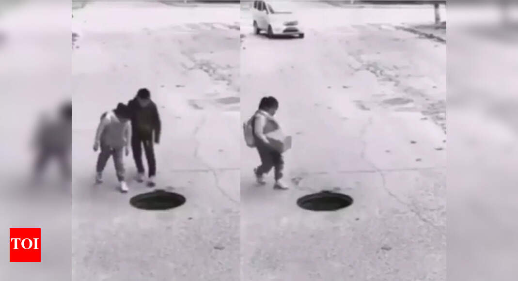 Viral video: Kids carry big rocks to cover the manhole; Netizens hail ...