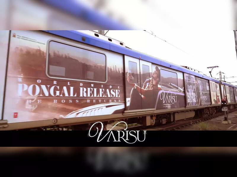 Vijay's 'Varisu' posters make it on the metro trains | Tamil Movie News ...