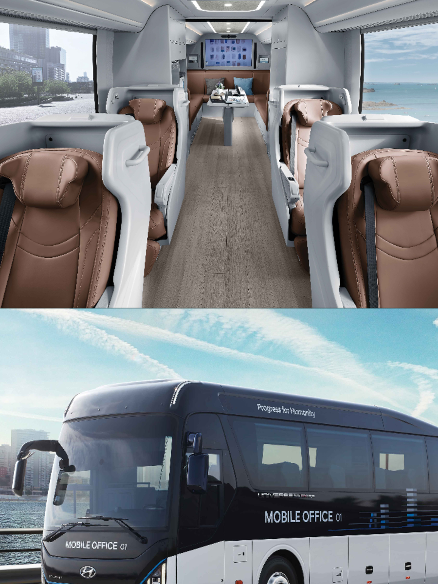 In images: Hyundai’s luxury remote co-working bus with business class ...