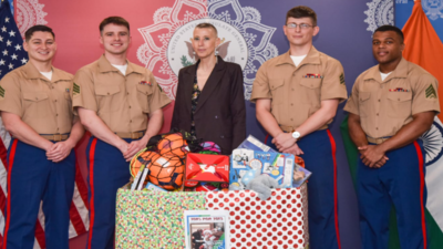 US marines turn Santa for children in Chennai | Chennai News - Times of ...