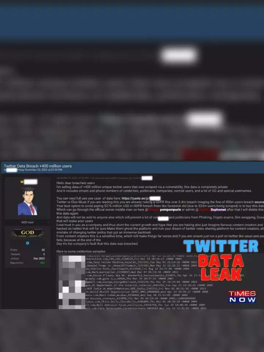 Twitter Data Breach: Data of 40 crore Twitter users breached, hacker ...