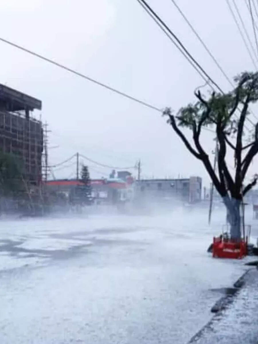 Assam Hailstrom: 1-hour hailstorm ‘whitewashes’ Moran town | Times of India