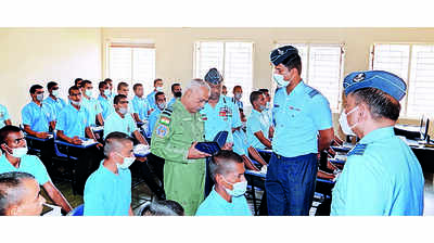 New Air Marshal Radhish: New Air Marshal Radhish Visits Belagavi Ats ...