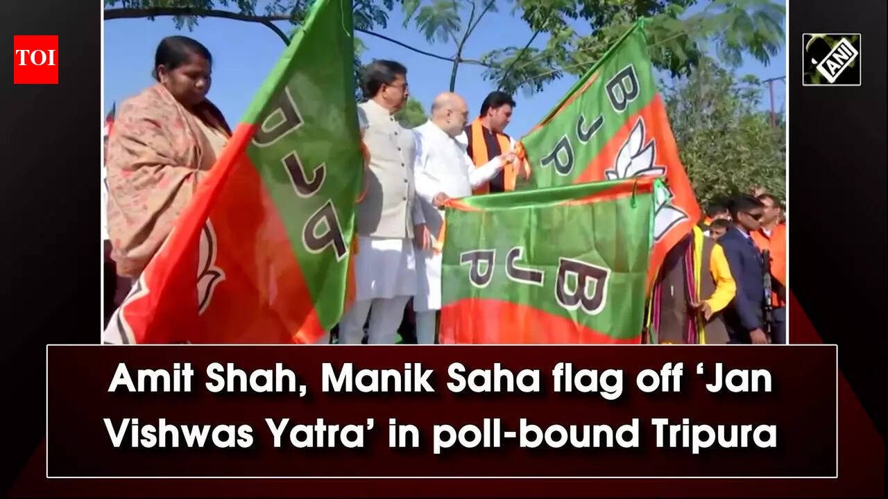 jan vishwas: Amit Shah, Manik Saha flag off ‘Jan Vishwas Yatra’ in poll ...