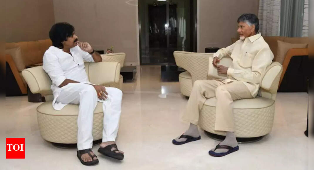 Janasena chief Pawan Kalyan calls on TDP supremo Chandrababu Naidu over political situation in ...