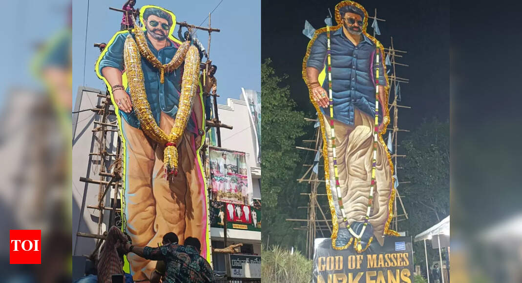 'Veera Simha Reddy' craze: Fans put up huge cut-outs of Nandamuri Balakrishna at theatres in ...