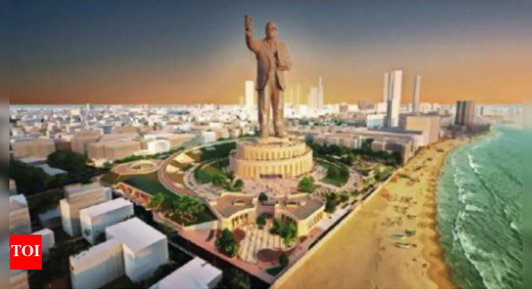 Grand memorial to BR Ambedkar is 50% ready | Mumbai News - Times of India