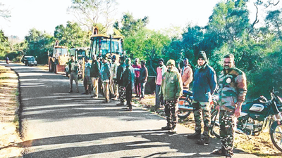 Wild Tusker Darted With Tranquilizers Escapes | Erode News - Times of India